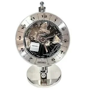 Seiko | Wall Decor | Seiko World Time Globe Desk Table Clock Silvertone ...